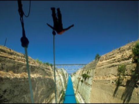 Bungee jumping in Greece - Corinth canal - YouTube