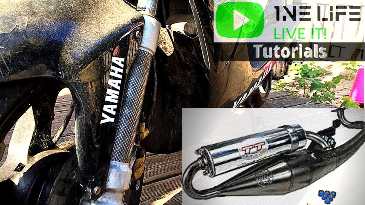 Yamaha Aerox - How to Remove and Replace Exhaust LeoVince - YouTube