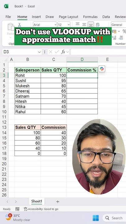Don't Use Vlookup with approximate match in Excel‼️Instead Use Amazing Function #excel # ...