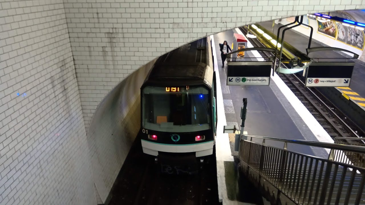 Trajet à bord d'un MF88 de la 7bis entre Louis Blanc et Place des Fêtes ...
