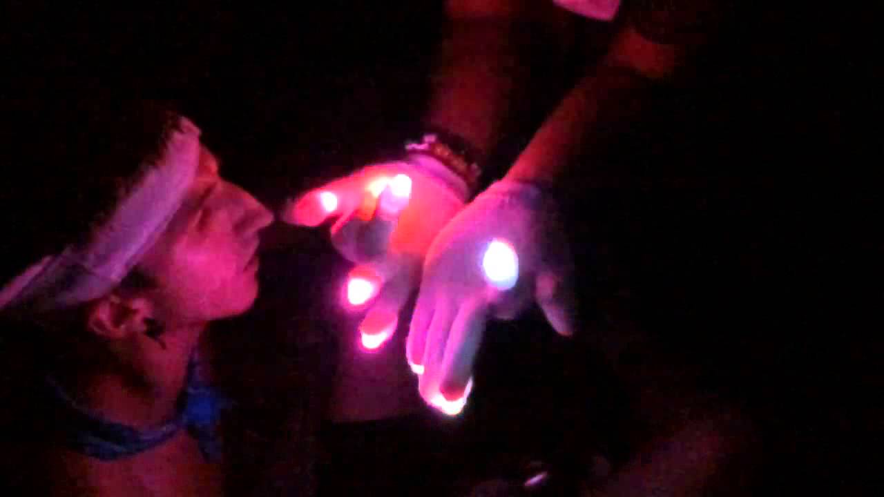 Gloving Light Show At Rave by TACO In Slow Motion - YouTube