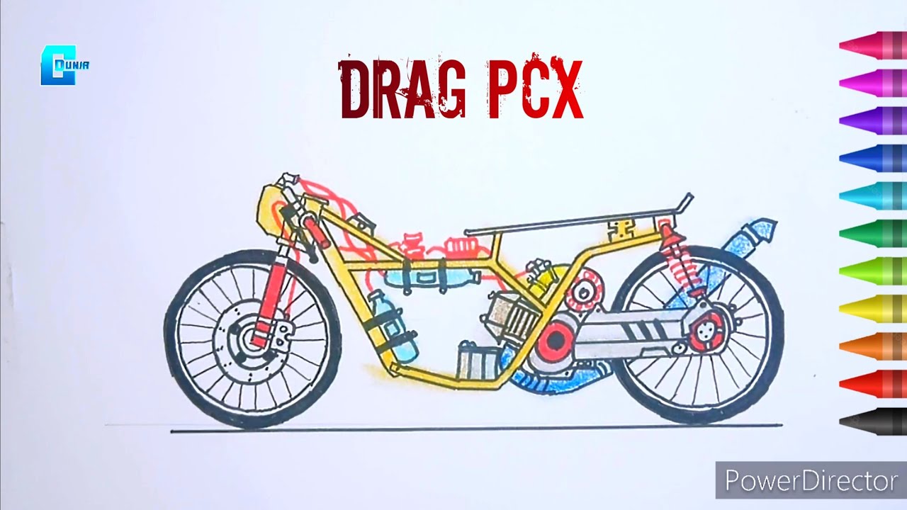 CARA MENGGAMBAR DRAG HONDA PCX TURBO - YouTube