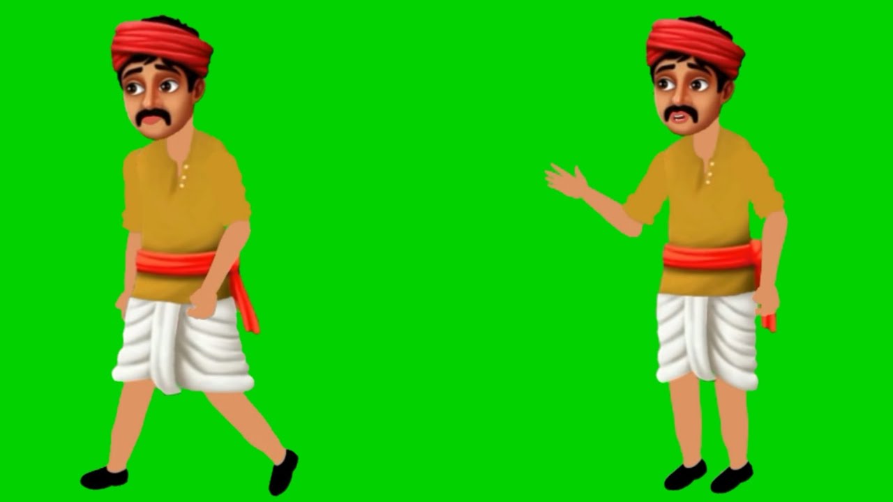 Green Screen Village man cartoon/green screen village man talking/green ...