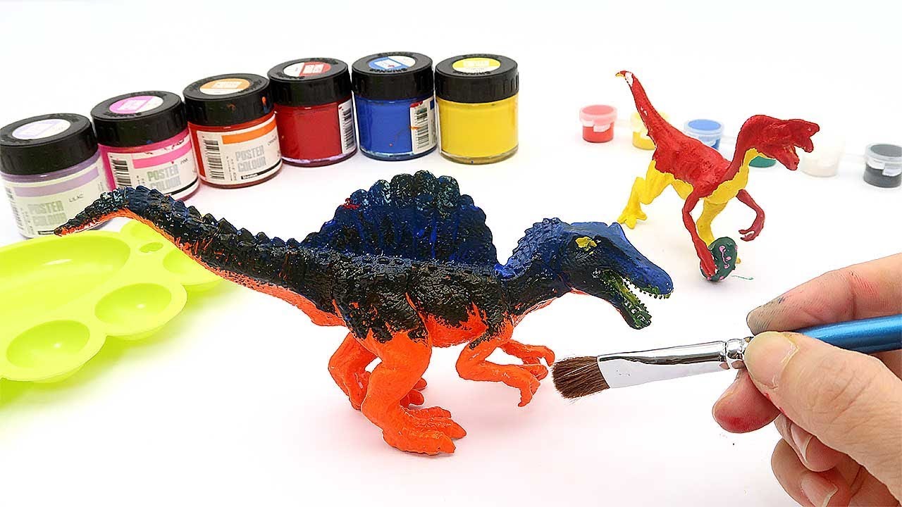 Dinosaur Colouring SET! Jurassic World Dinosaur Paint For Kids ...