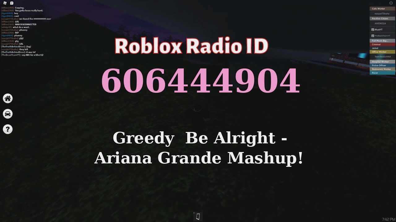 Greedy Be Alright - Ariana Grande Mashup! Roblox Radio Codes/IDs - YouTube