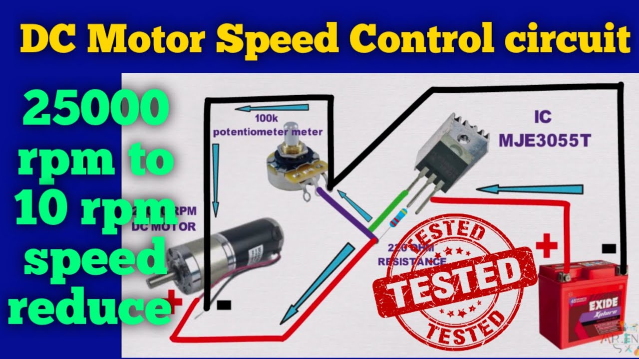 DC Motor Speed Control circuit | up to 10 amp current 25000 rpm speed ...