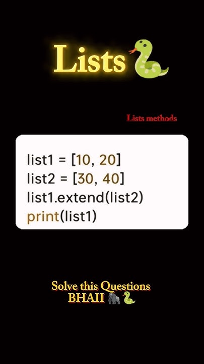 PYTHON || Lists || List Methods || #python #programming #tutorial # ...