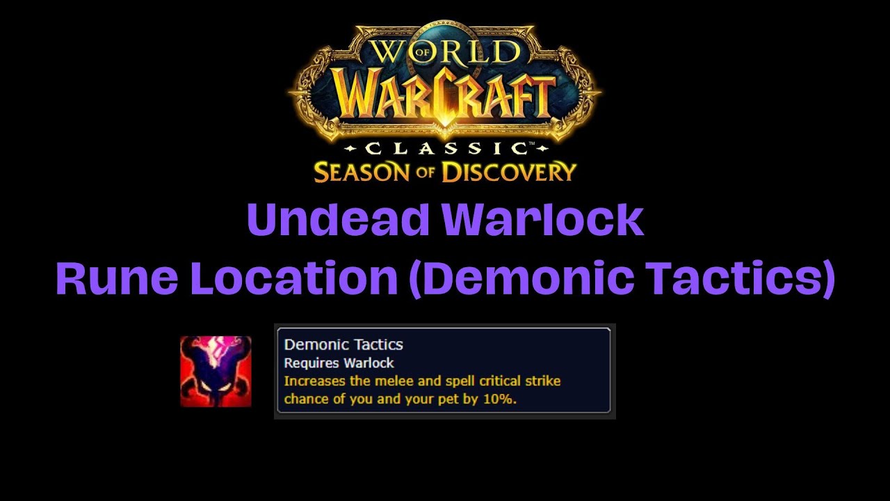 WOW Classic | Season of Discovery | Undead Demonic Tactics Rune guide ...