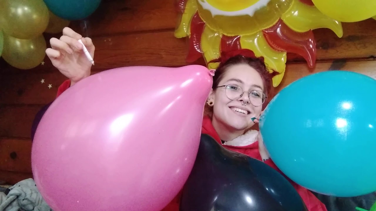 Balloon Pop Non-Binary Redhead Looner Smoke Filling Inflating Balloons ...