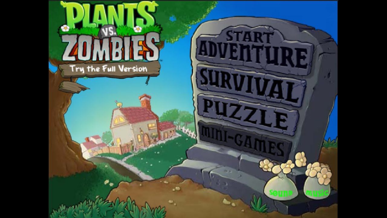 Plants Vs Zombies Flash Version Adventure Mode Walkthrough / No ...