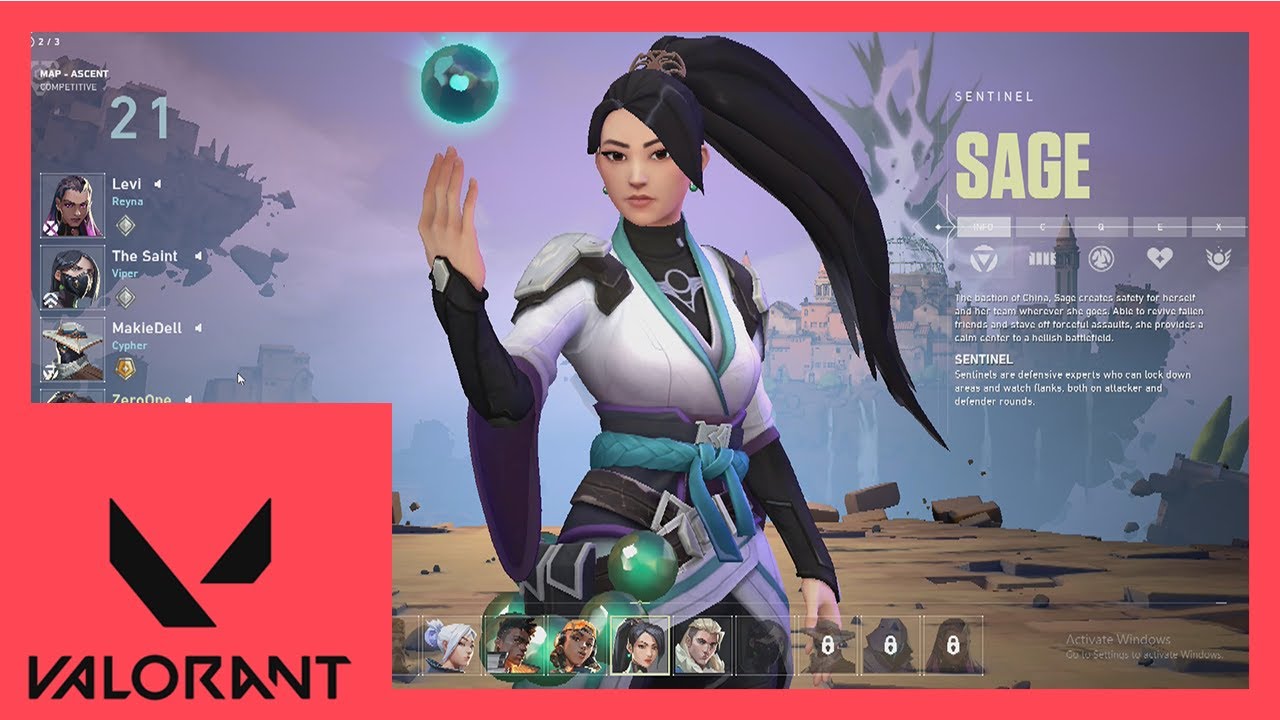 VALORANT 1ST TIME SAGE FULL GAMEPLAY (NO COMMENTARY) - YouTube