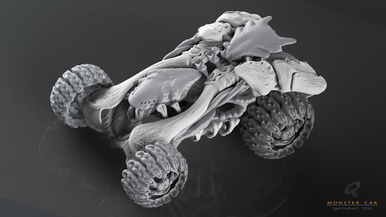 Concepting a Monster Car in Zbrush 4R7 - YouTube