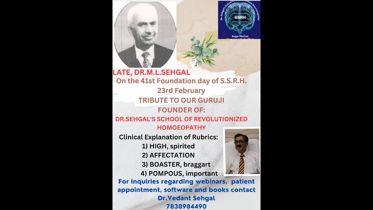 Clinical explanation of rubrics:High spirited, affectation, Boaster ...