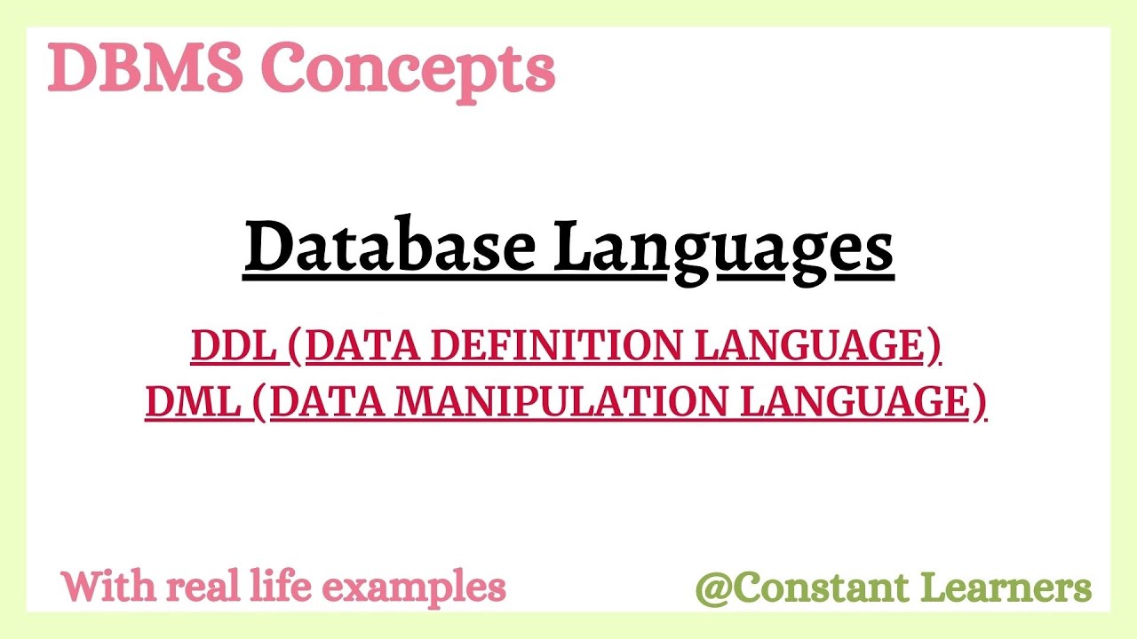42 Database Languages Ddl And Dml Dbms Relationalalgebraquery 9347