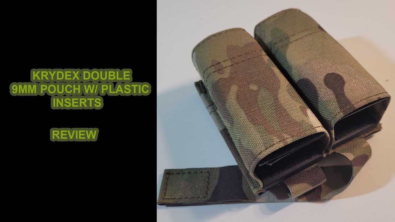 Krydex double 9mm pouch with plastic (kydex?) inserts. - YouTube