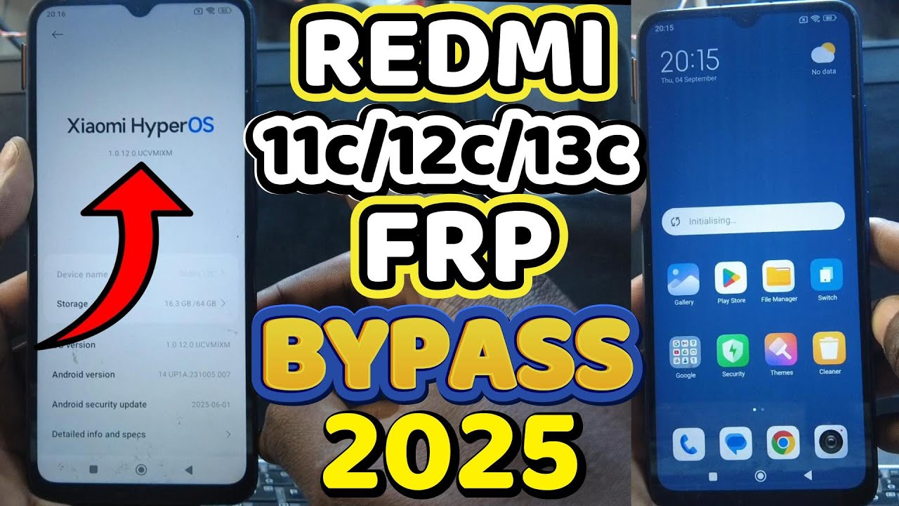 Xiaomi Redmi 10c | 11c | 12c FRP Bypass HyperOS 1.0.12 Android 14 MUI ...