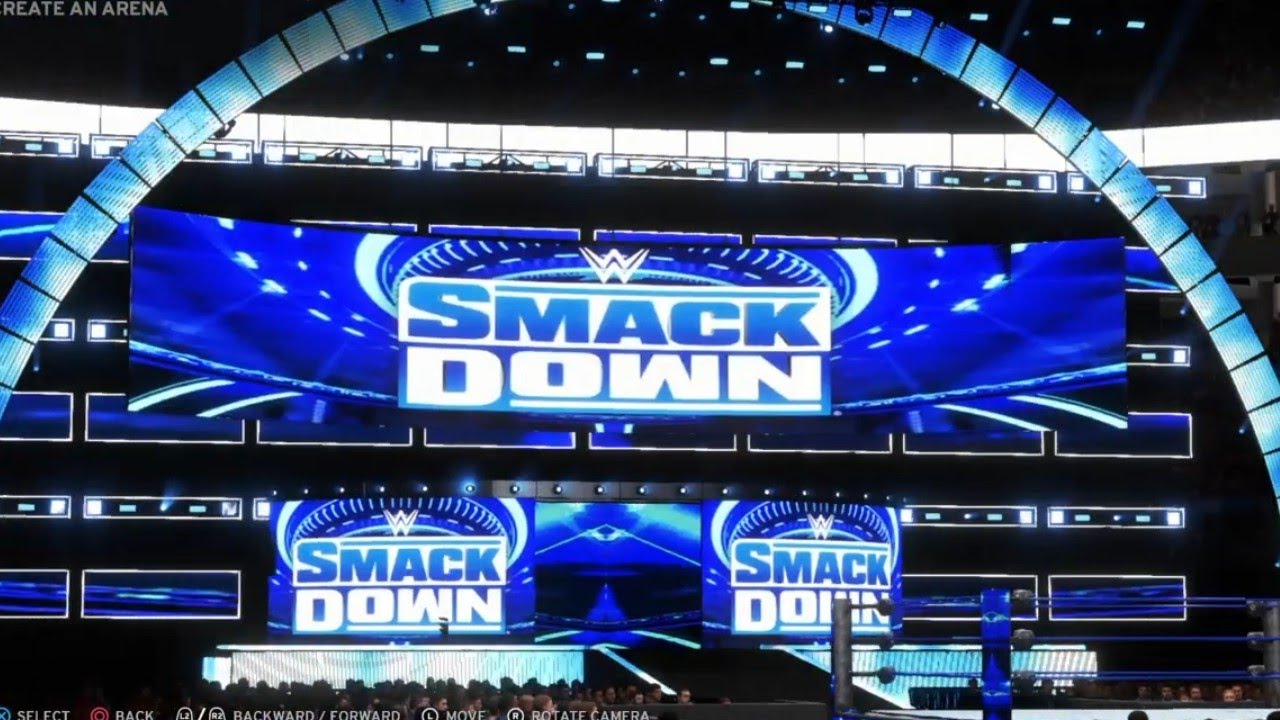 WWE 2K20: how to make custom smackdown arena - YouTube