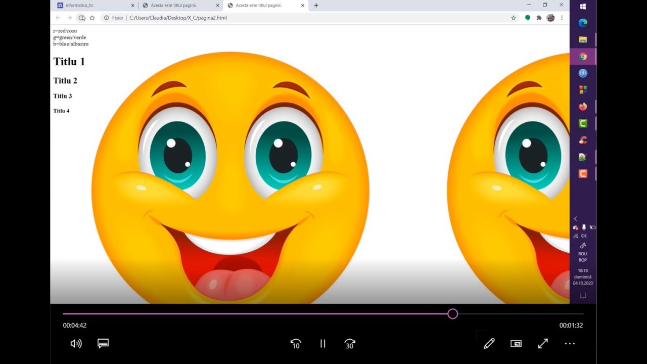 Html - Culoare sau imagine de fundal la pagină - YouTube