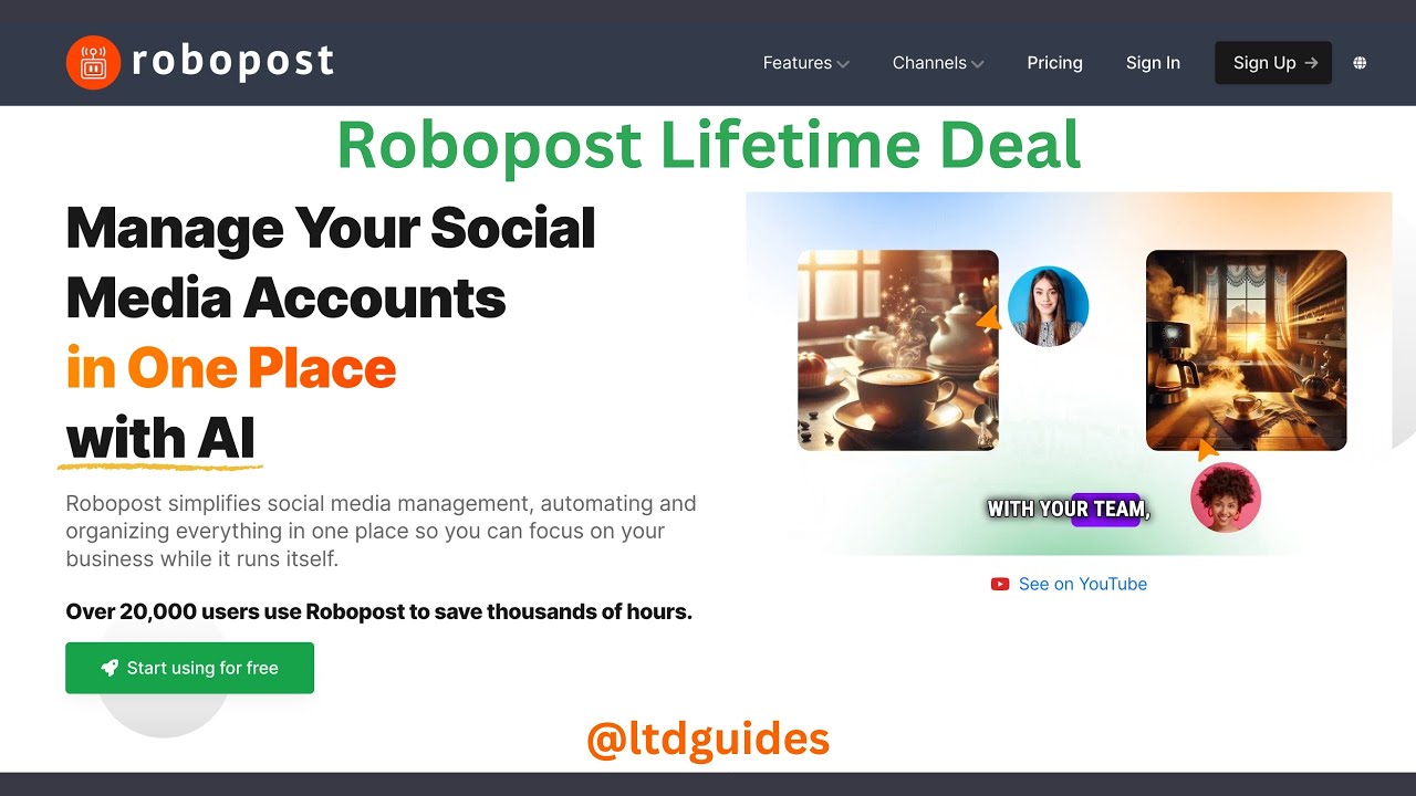Robopost Lifetime Deal - Manage Your Social Media Accounts in One Place with AI - YouTube