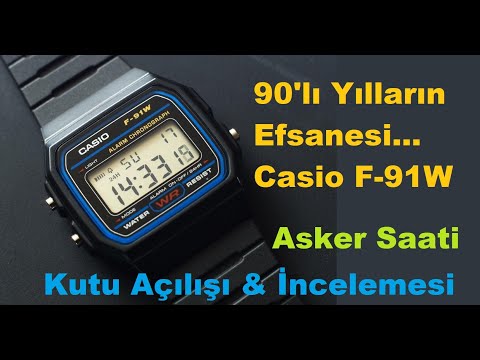 90'lı Yıllardan Hoş Bir Hatıra: Casio F-91W Saat Kutu Açılışı & İncelemesi #askersaati #casio #F91W