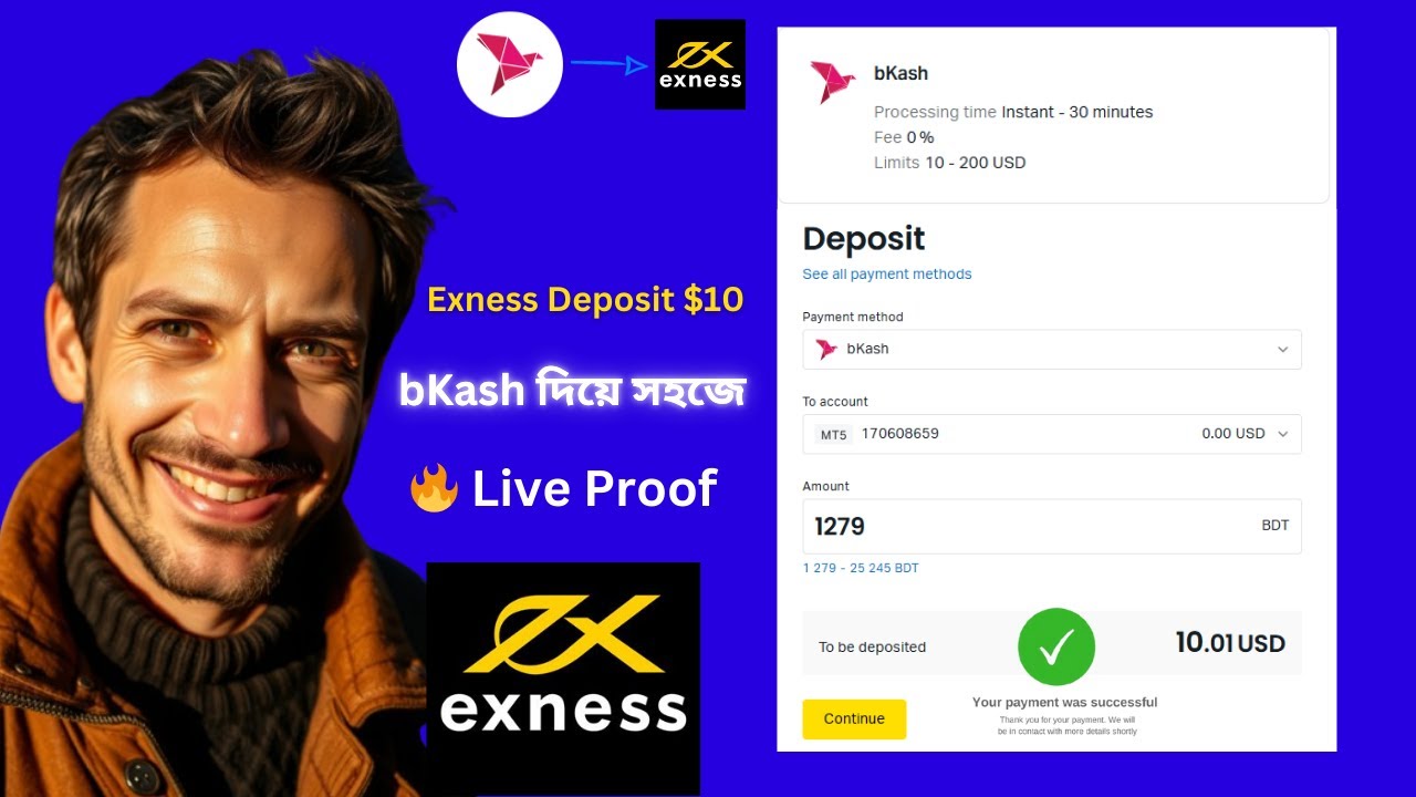 Exness Deposit with bKash – Minimum $10 | Full Guide in Bangla - YouTube
