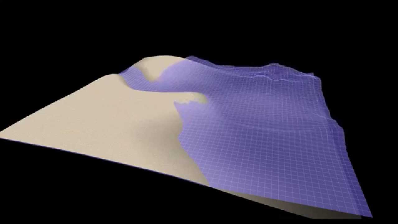 Water simulation (wireframe) - YouTube