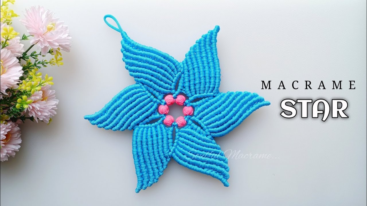 MACRAME STAR FLOWER | RINGLESS STAR | MACRAME STAR TUTORIAL | CHRISTMAS ...