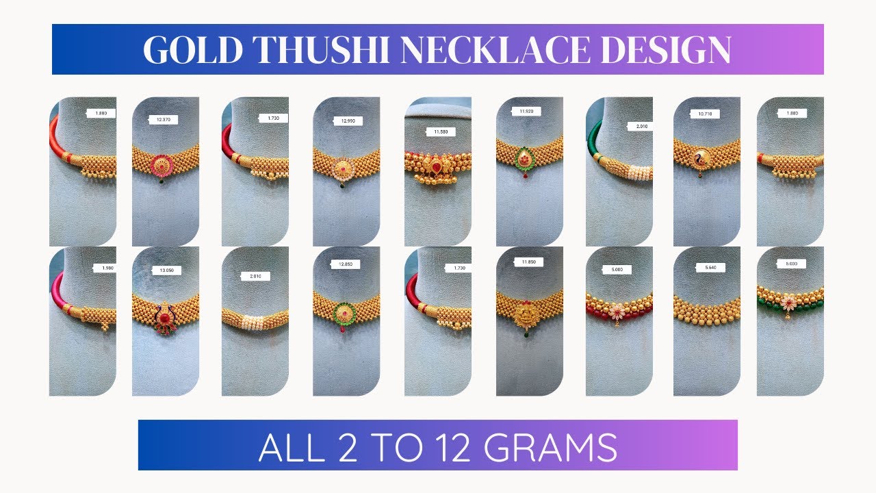 Gold Thushi Design @SHAGUNJEWELLERSMUMBAI #thushi - YouTube