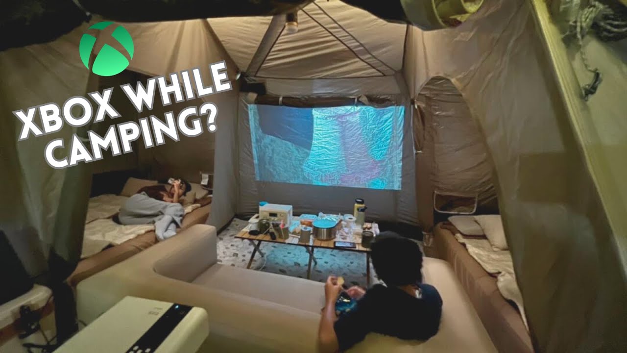 VLOG 10 | XBOX gaming while Outdoor Camping | Korean Style Luxury ...