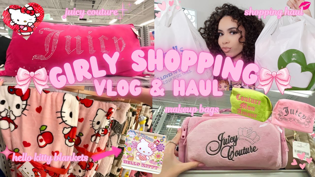 GIRLY SHOPPING VLOG & HAUL (Juicy Couture, Hello Kitty blankets, & more ...