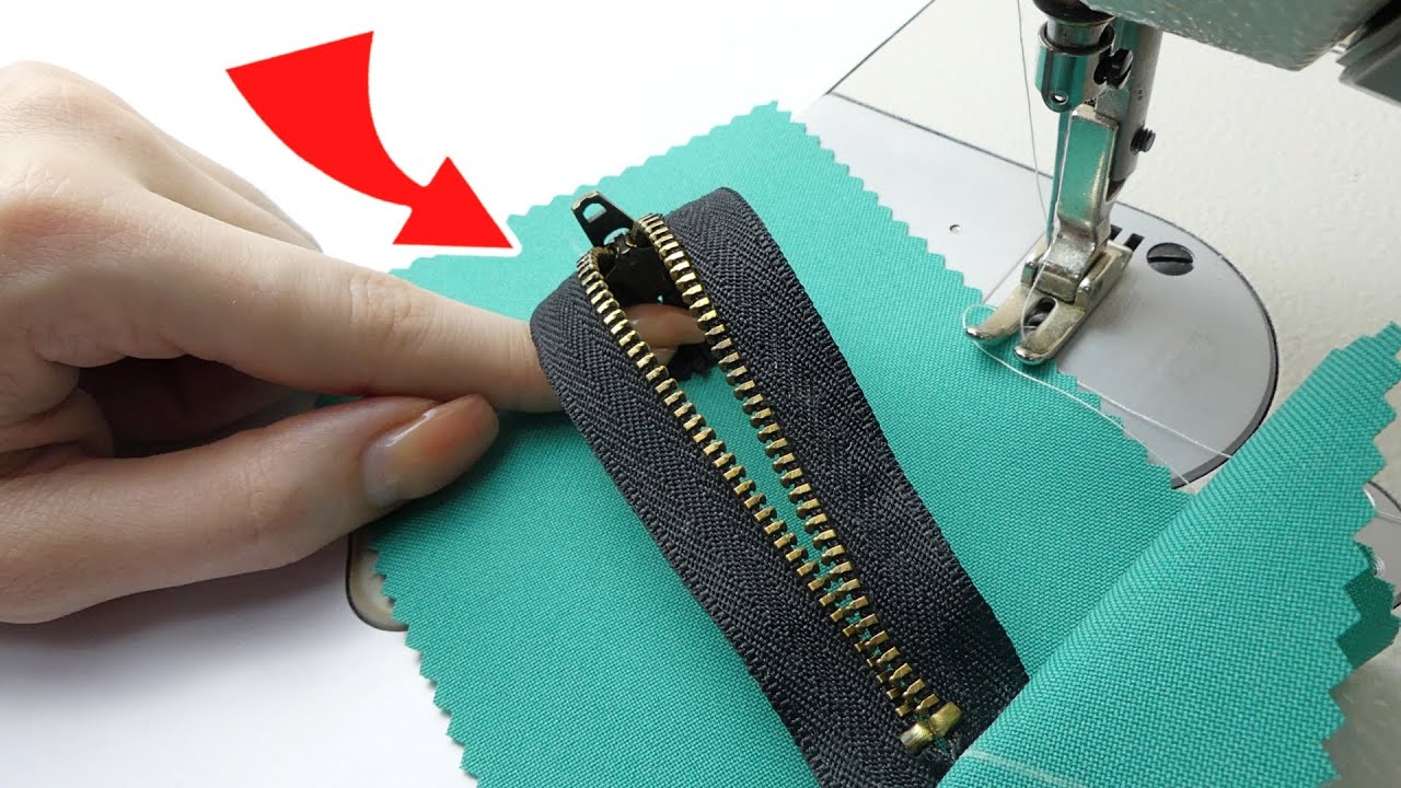 How to sew a zipper on clothes easily and simply! 5 Sewing tips and ...