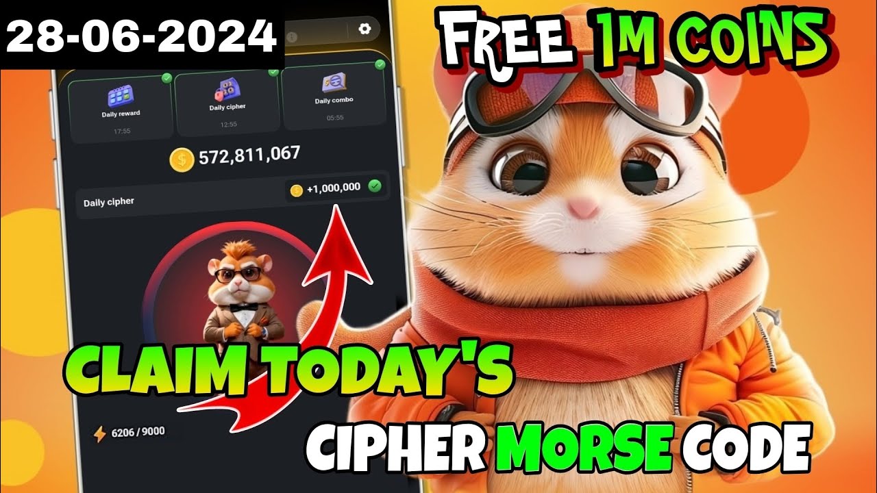 Hamster Kombat Daily Cipher Morse Code | 28 June 2024 | Claim Free ...