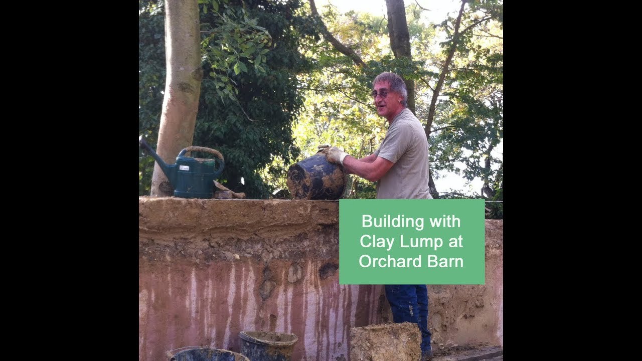 Building a wall with vintage clay lump blocks at Orchard Barn - YouTube