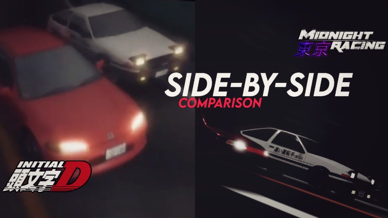 Shingo's Double Crash (Side-by-Side Comparison) | Initial D x Roblox MR:T (Initial D Remake ...