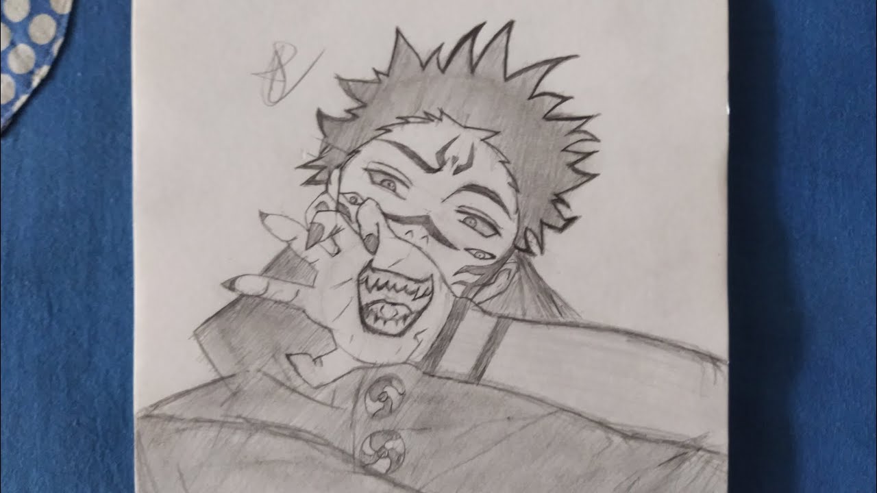 sukuna easy drawing for beginners with measurements - YouTube