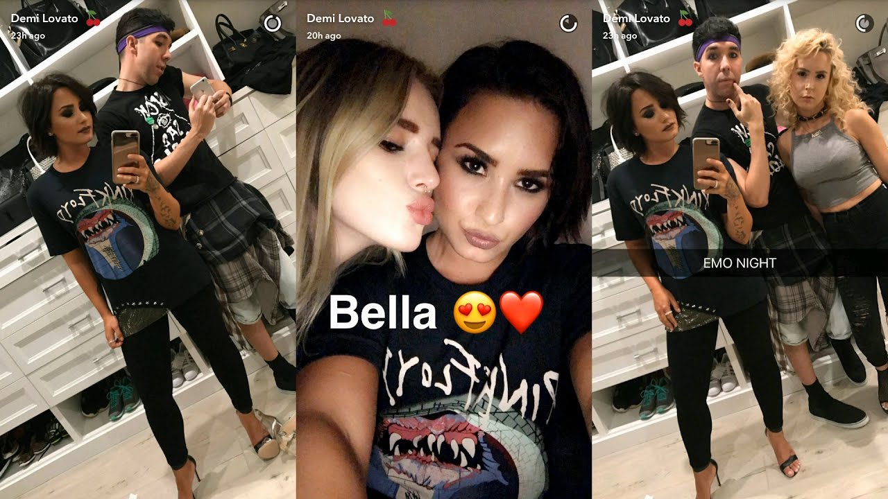 Demi Lovato Snapchat Story 3 May 2017 w/ Bella Thorne @ EMO NIGHT - YouTube