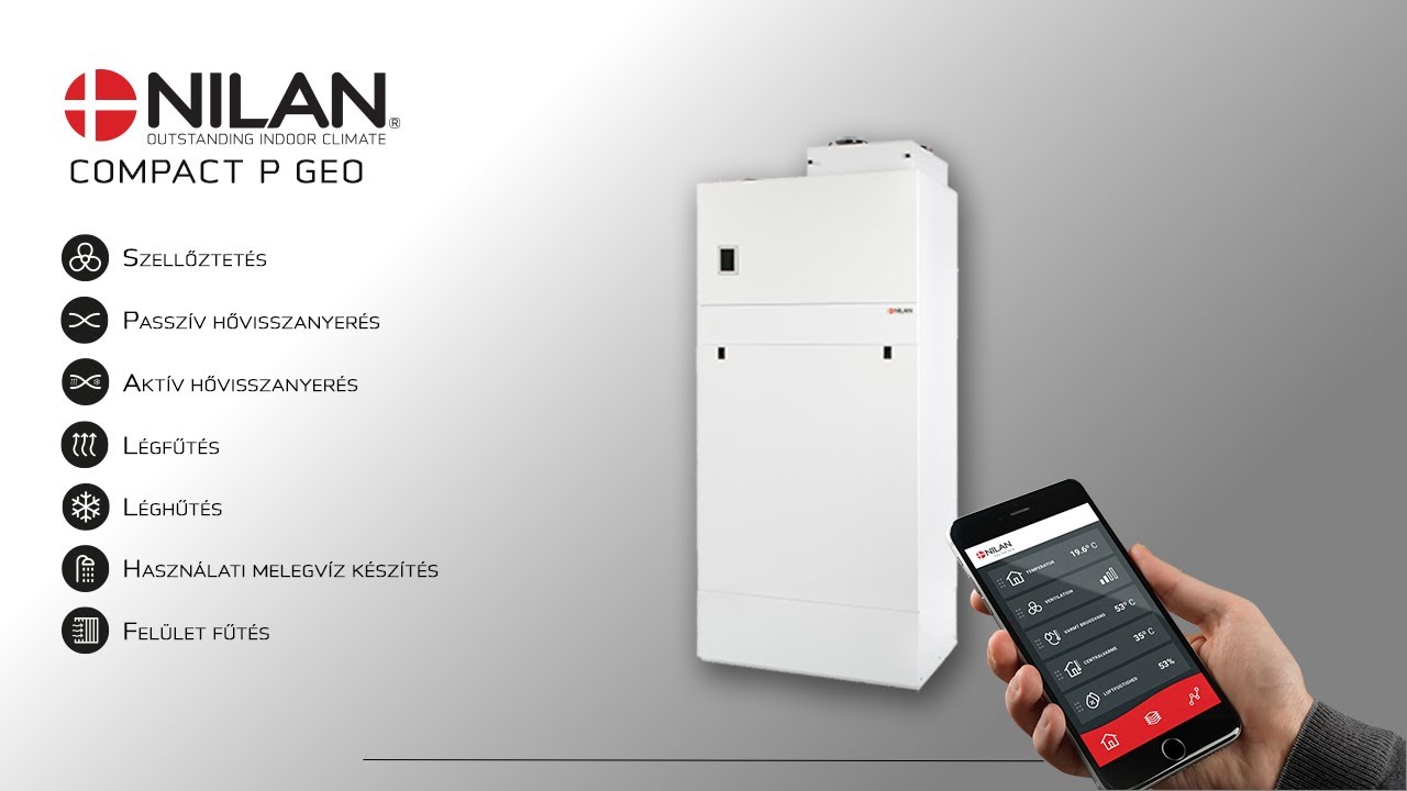 Nilan Compact P GEO komplett épületgépészeti központ HMV készítéssel és ...