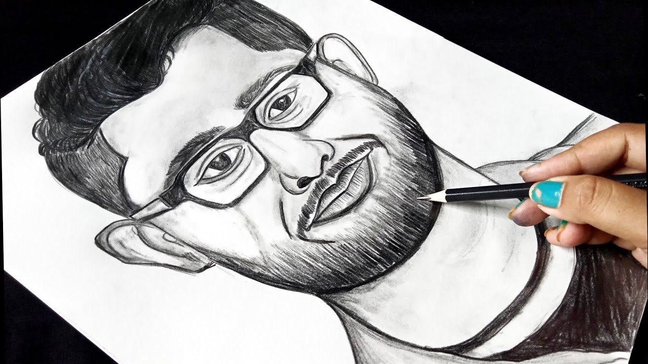 How to draw easy Carry minati || Pencil Sketch || Tech stoner - YouTube