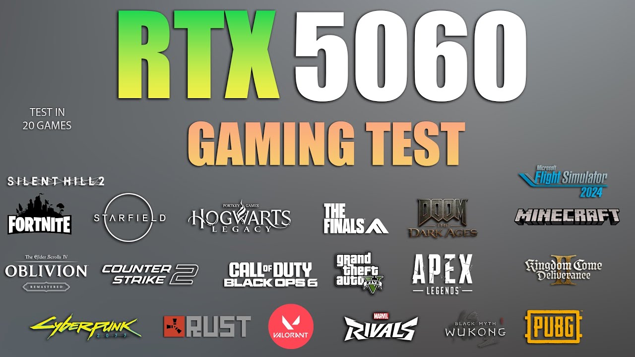 RTX 5060 : Test in 20 Games - RTX 5060 Gaming - YouTube