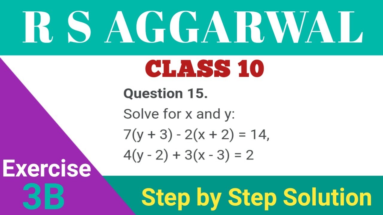 R S Aggarwal Math Solution | Linear equation in two variables | Rs ...