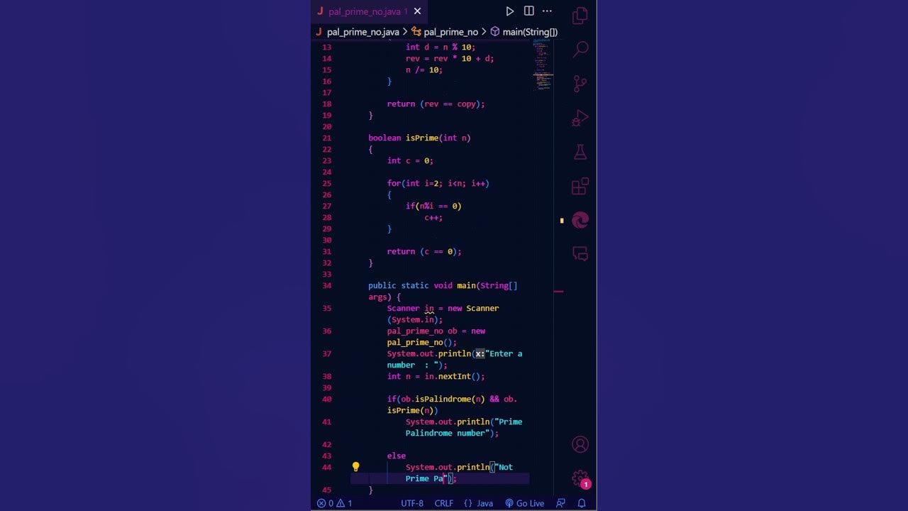 Prime Palindrome Number Java Speed Codes Codingtutorials Javaprogramming Dsa Youtube