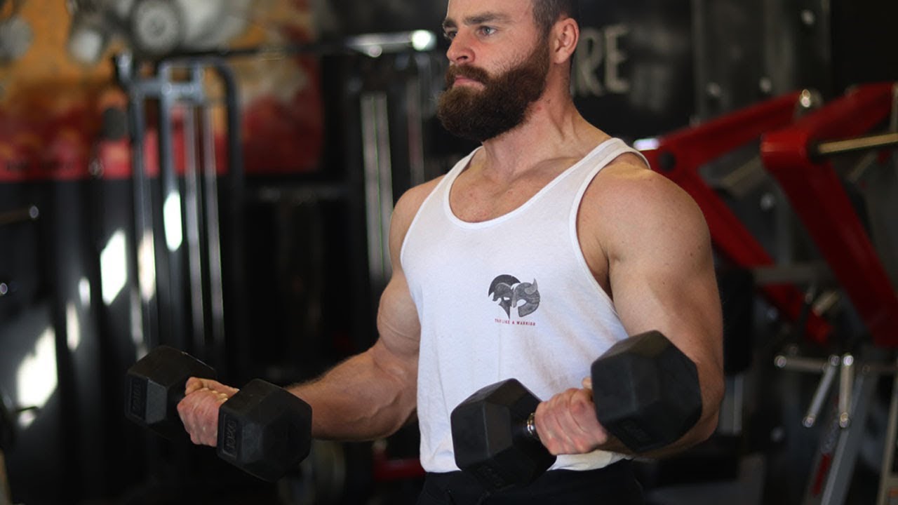 Muscle Building UPPER BODY DUMBBELL WORKOUT // Arms, Shoulders, Back ...