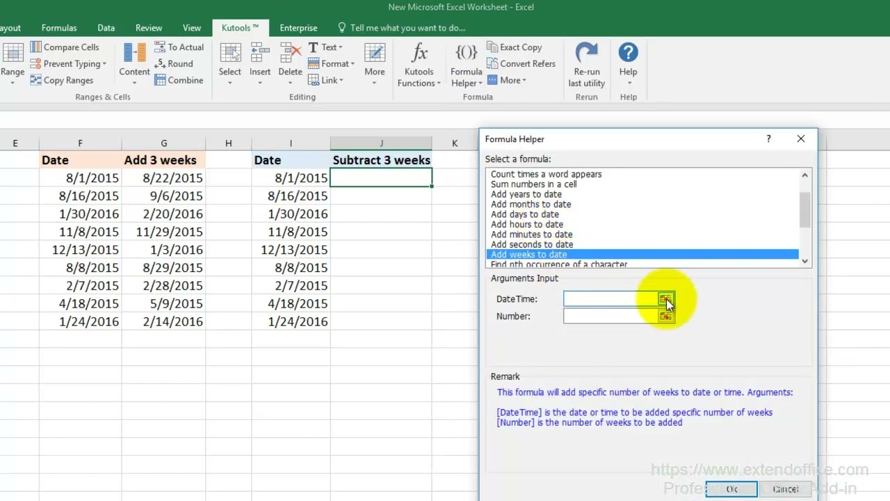 How To Add Subtract Weeks To Date In Excel YouTube How To Add Subtract Weeks To Date In Excel YouTube