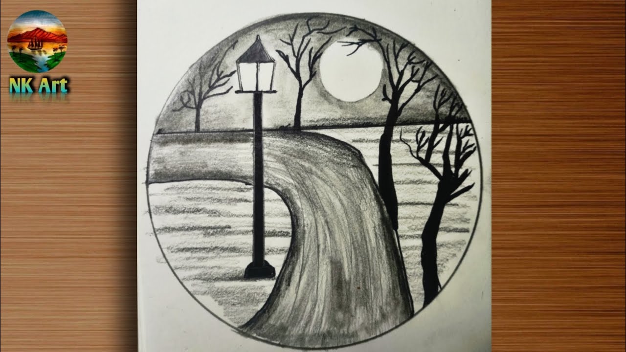 How to Draw nature Art | Drawing With pencil | Easy Drawing | Nature ...