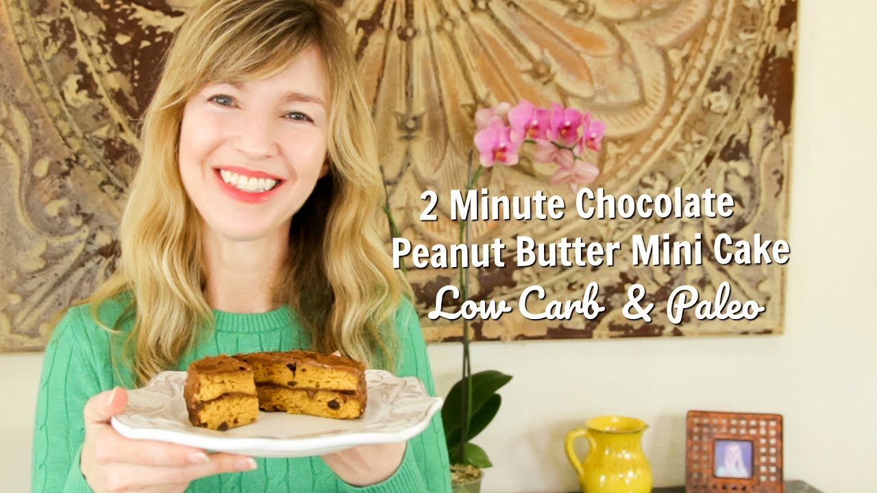 2 Minute Chocolate Peanut Butter Mini Cake Low Carb - YouTube