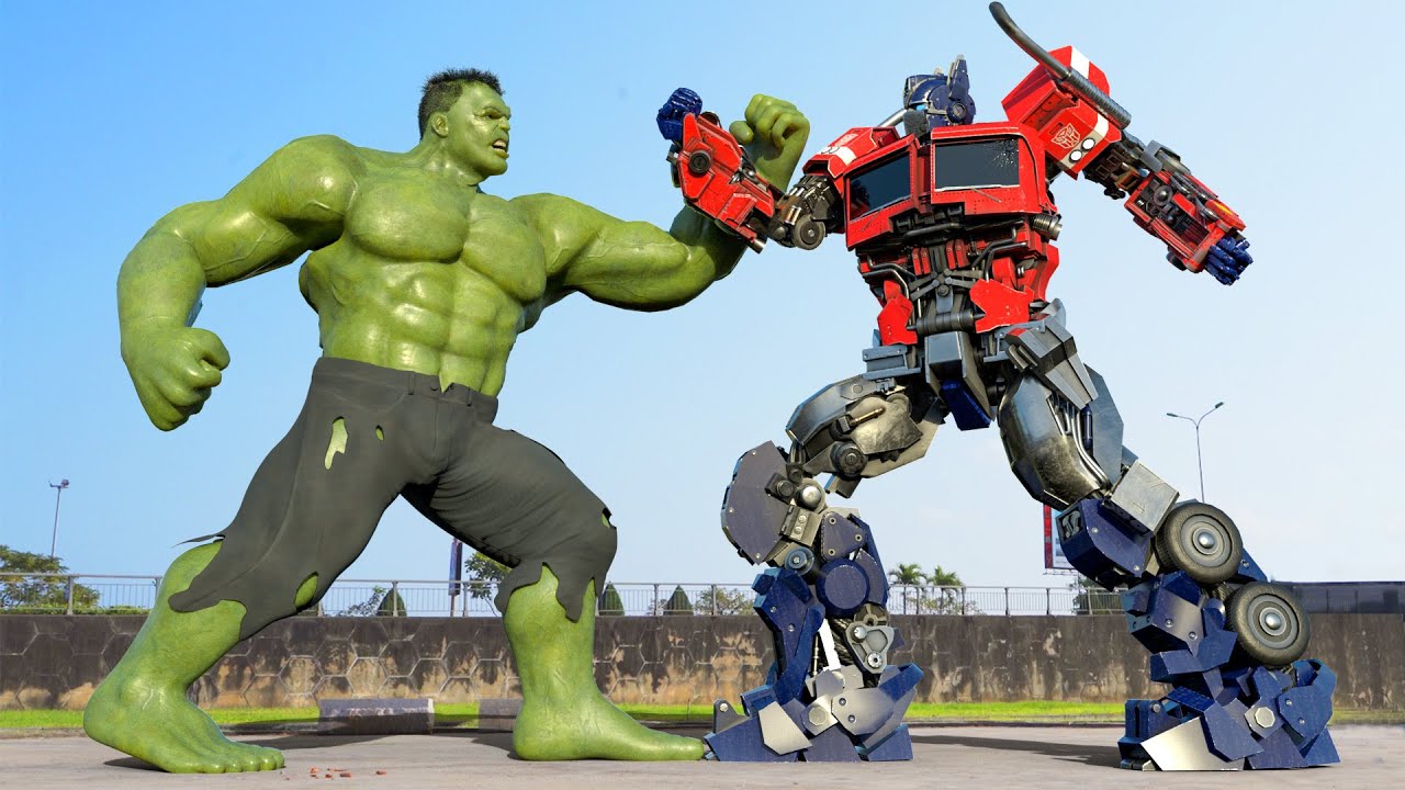 Transformers - The Last Knight: Optimus Prime vs Hulk Fight Scene ...