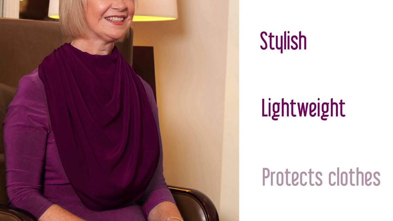 Care Designs- Pashmina Scarf Style Adult Clothing Protector - YouTube