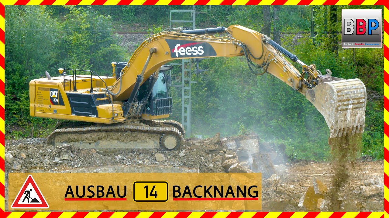 CAT 336 Fels lösen - B14 Backnang, 2025. - YouTube