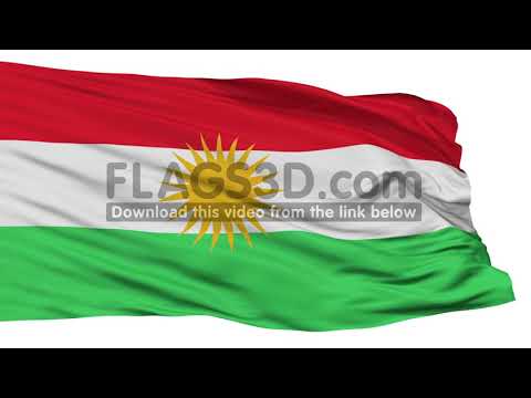 Kurdistan Flag Isolated Seamless Loop