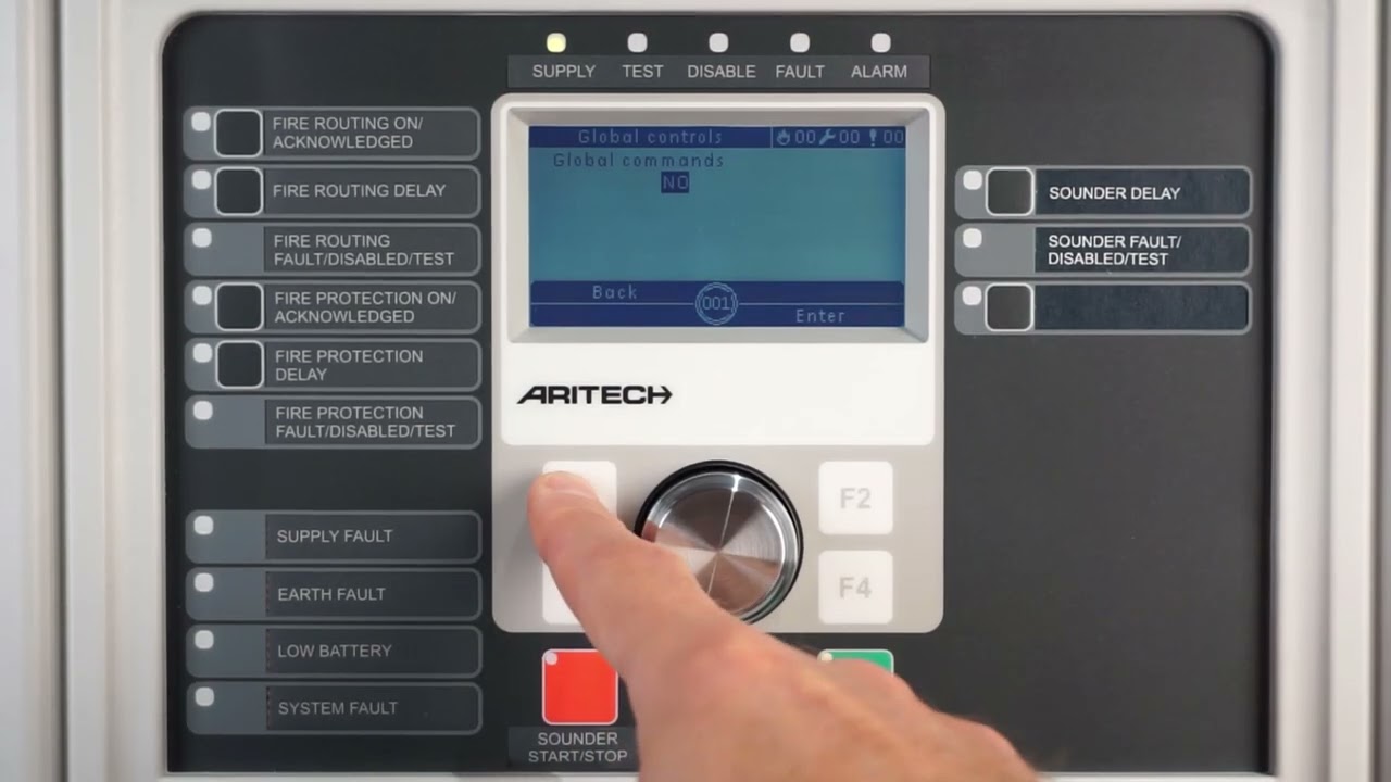 EN Panel Firenet Menu on a 2X Aritech Control Panel - YouTube